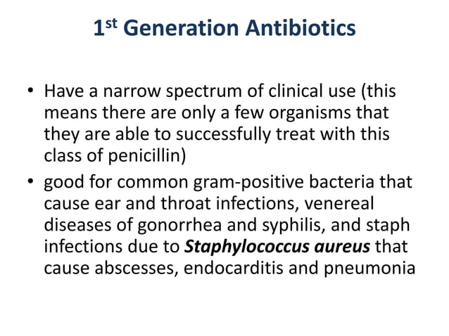 Generations of antibiotics | PPTX