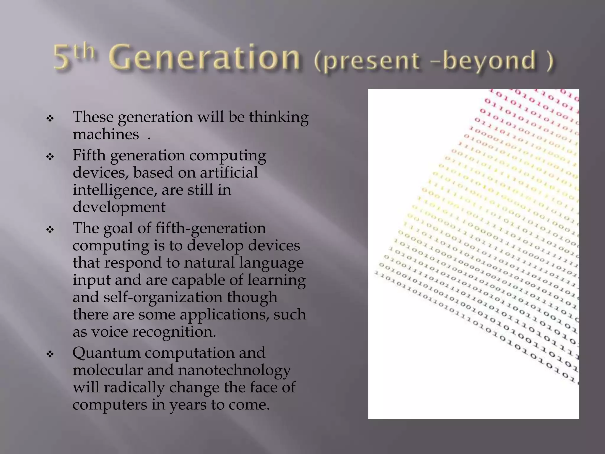 Generations of computer | PPSX | Computing | Technology & Computing