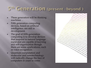 Generations of computer | PPSX | Computing | Technology & Computing