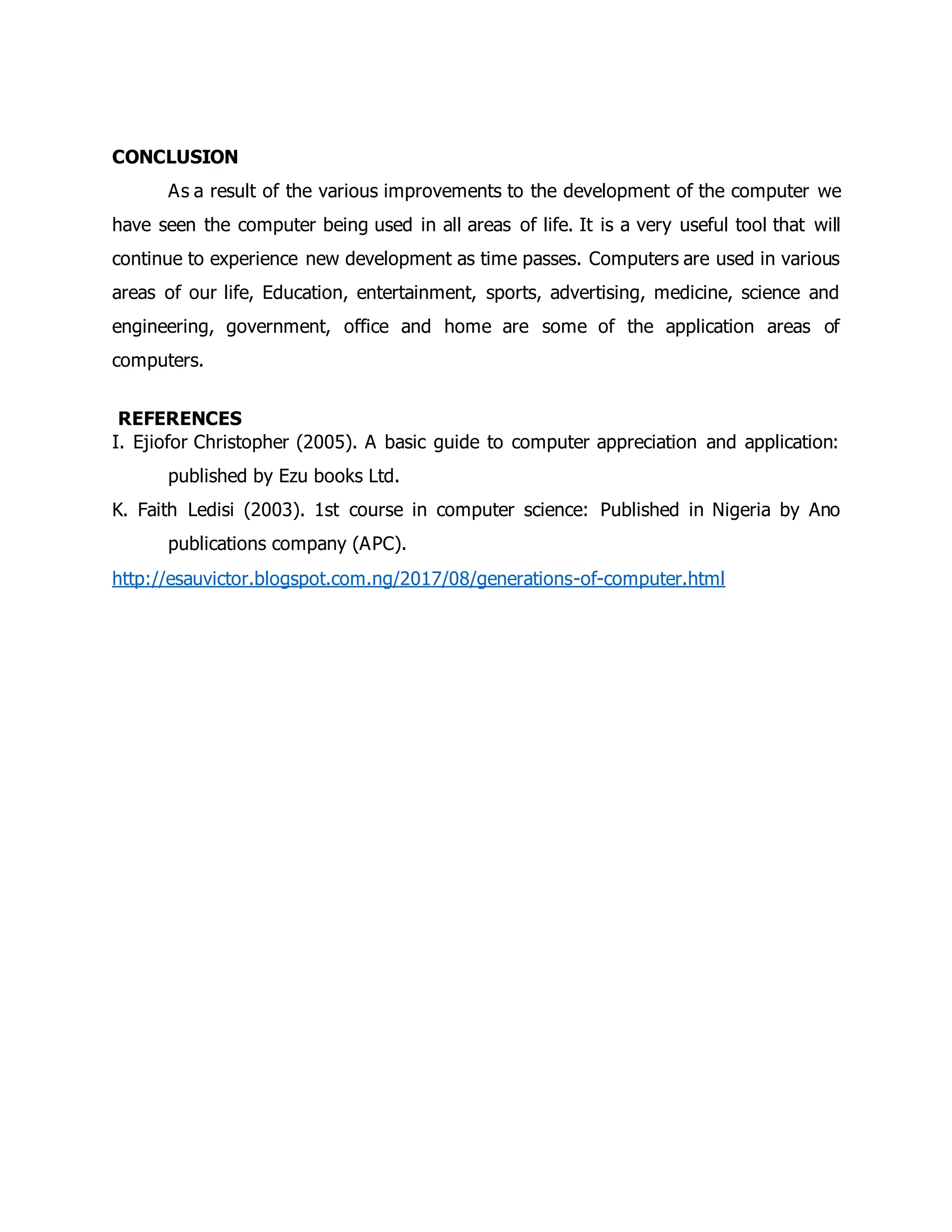 Generations of computers | DOCX | Computing | Technology & Computing