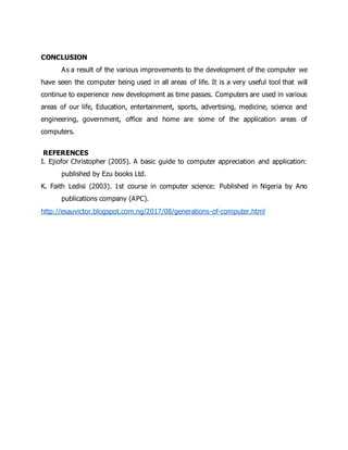 Generations of computers | DOCX | Computing | Technology & Computing