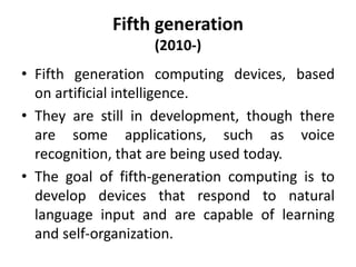 Generations of computer | PPT | Desktops | Computing