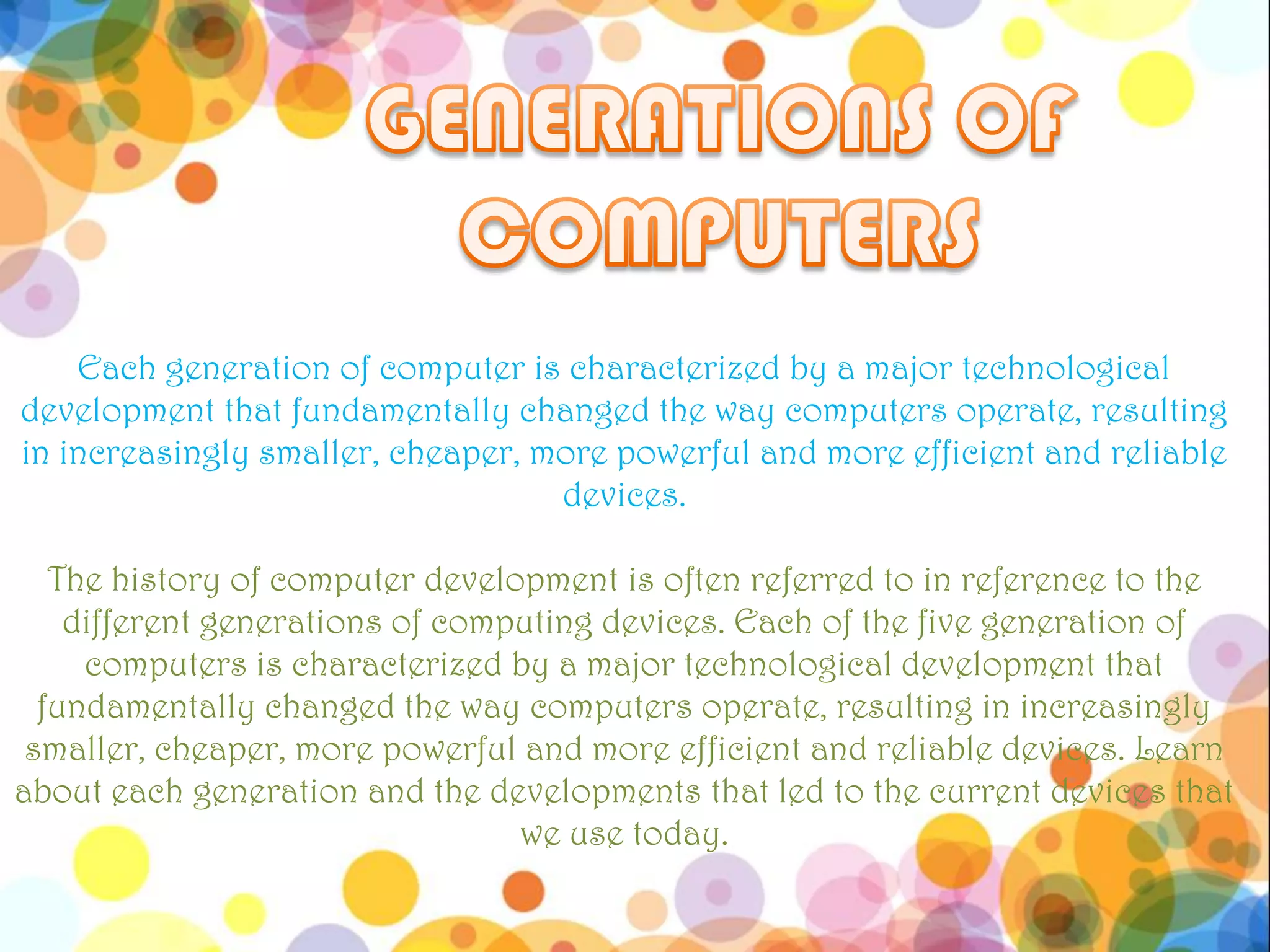 Generations of computers | PPT
