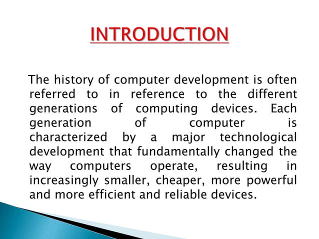 Generations of computers | PPTX | Computing | Technology & Computing