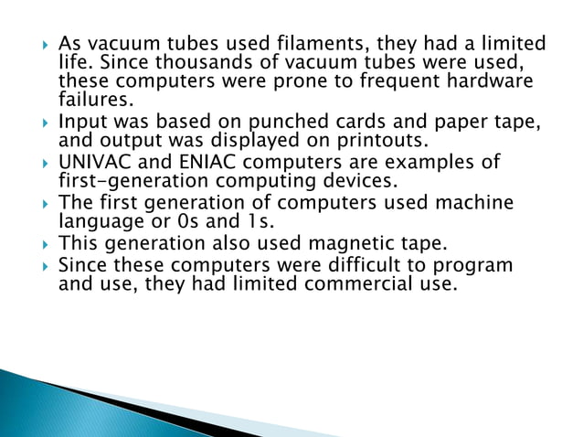 Generations of computers | PPTX | Computing | Technology & Computing