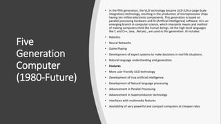 Generations of computers | PPTX | Computing | Technology & Computing
