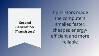 Generations of Computers-The five generations of computers show the ...