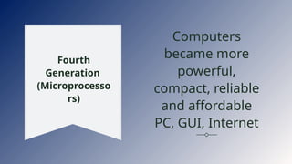 Generations of Computers-The five generations of computers show the ...