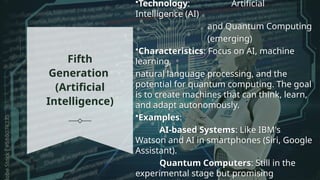 Generations of Computers-The five generations of computers show the ...