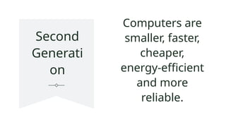 Generations of Computers-The five generations of computers show the ...