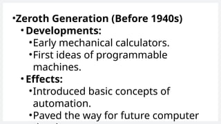 Generations of Computers-The five generations of computers show the ...