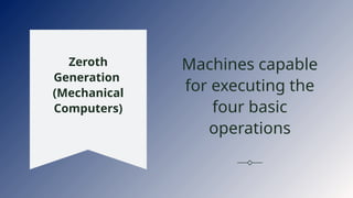 Generations of Computers-The five generations of computers show the ...