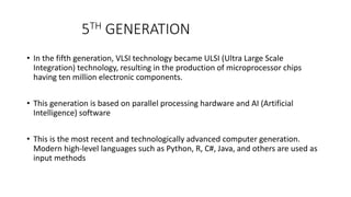 GENERATIONS OF COMPUTERS 2.pptx | Computing | Technology & Computing