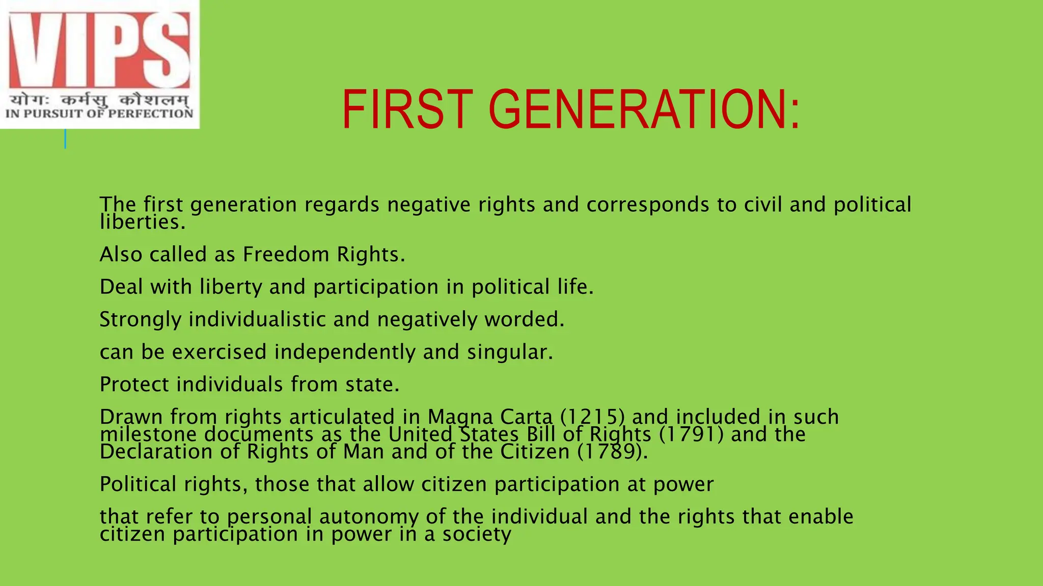 Generations of Human Rights.pptx notes ballb | PPTX