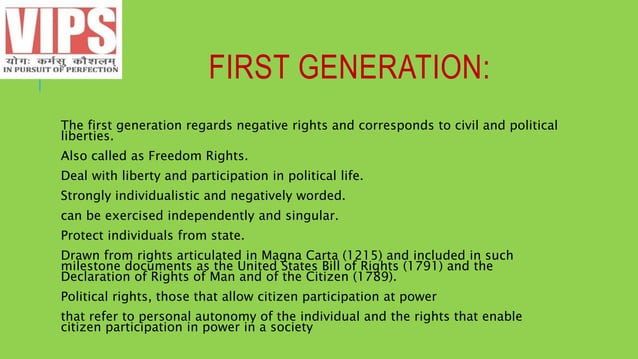 Generations of Human Rights.pptx notes ballb | PPTX