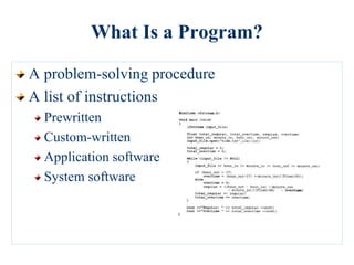 PROGRAMMING AND LANGUAGES | PPT | Programming Languages | Computing