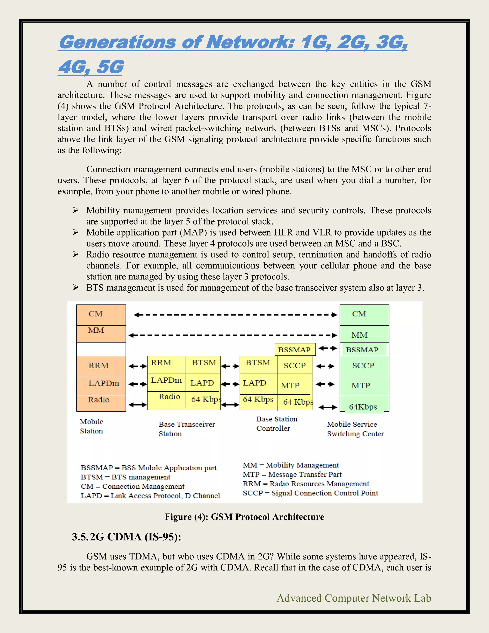 Generations of network 1 g, 2g, 3g, 4g, 5g | DOCX