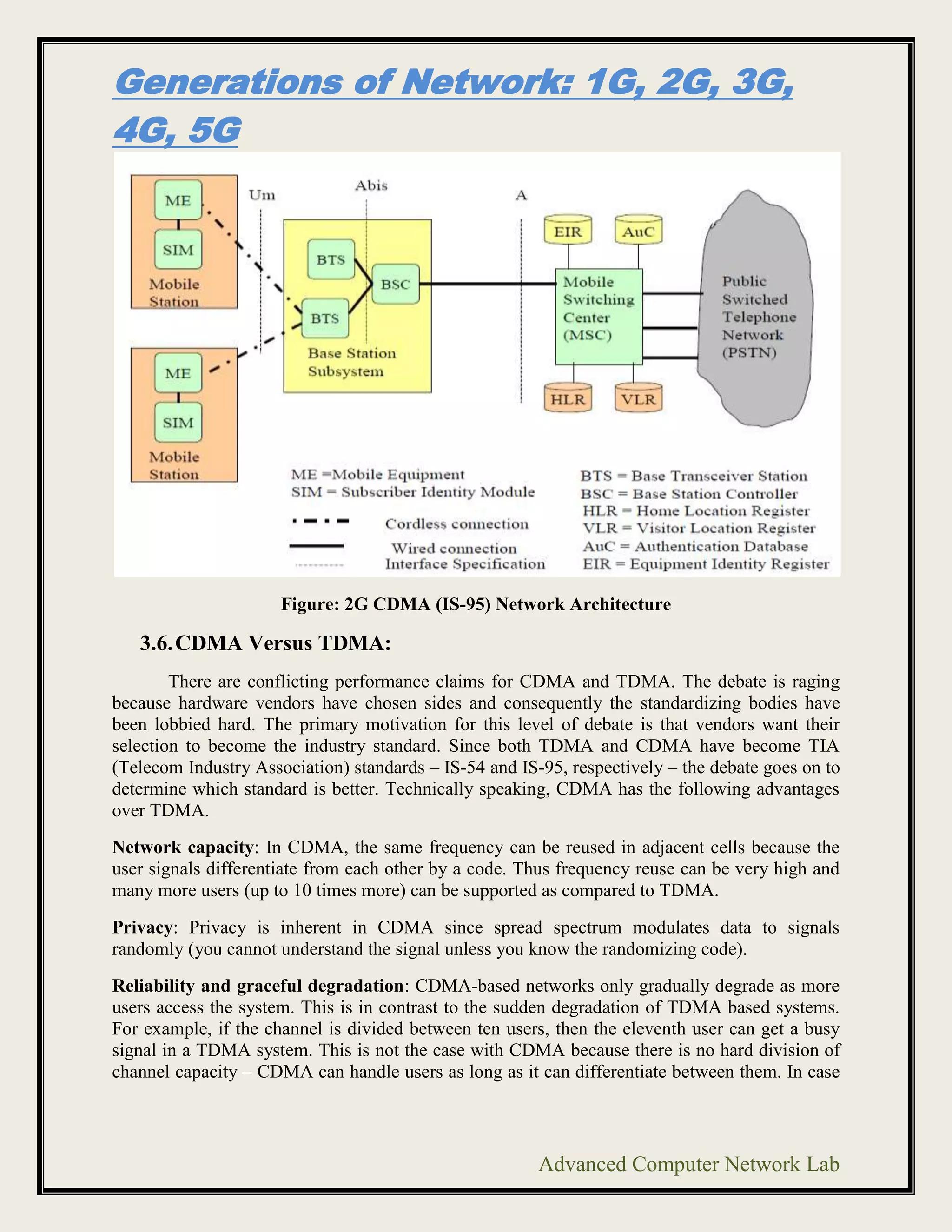 Generations of network 1 g, 2g, 3g, 4g, 5g | DOCX