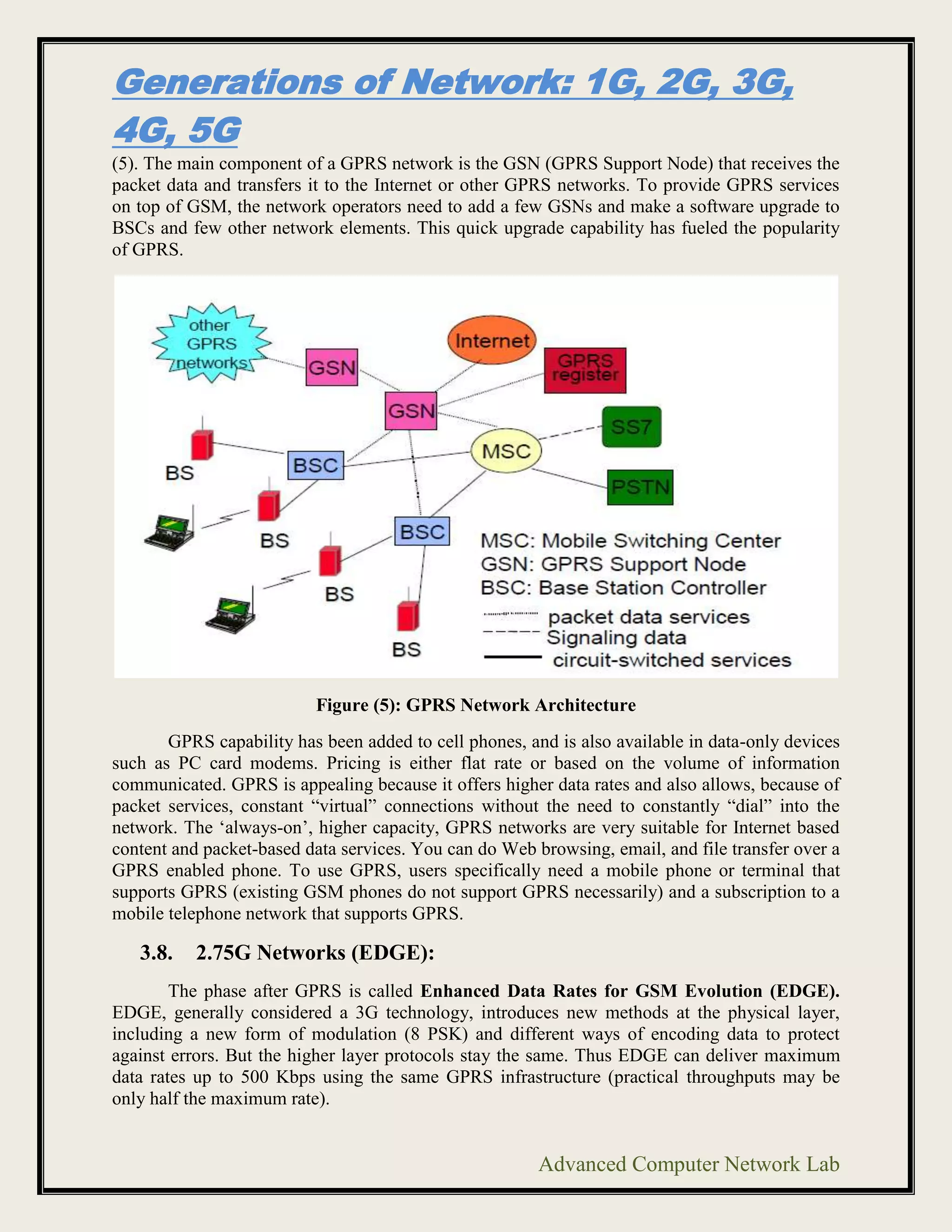 Generations of network 1 g, 2g, 3g, 4g, 5g | DOCX