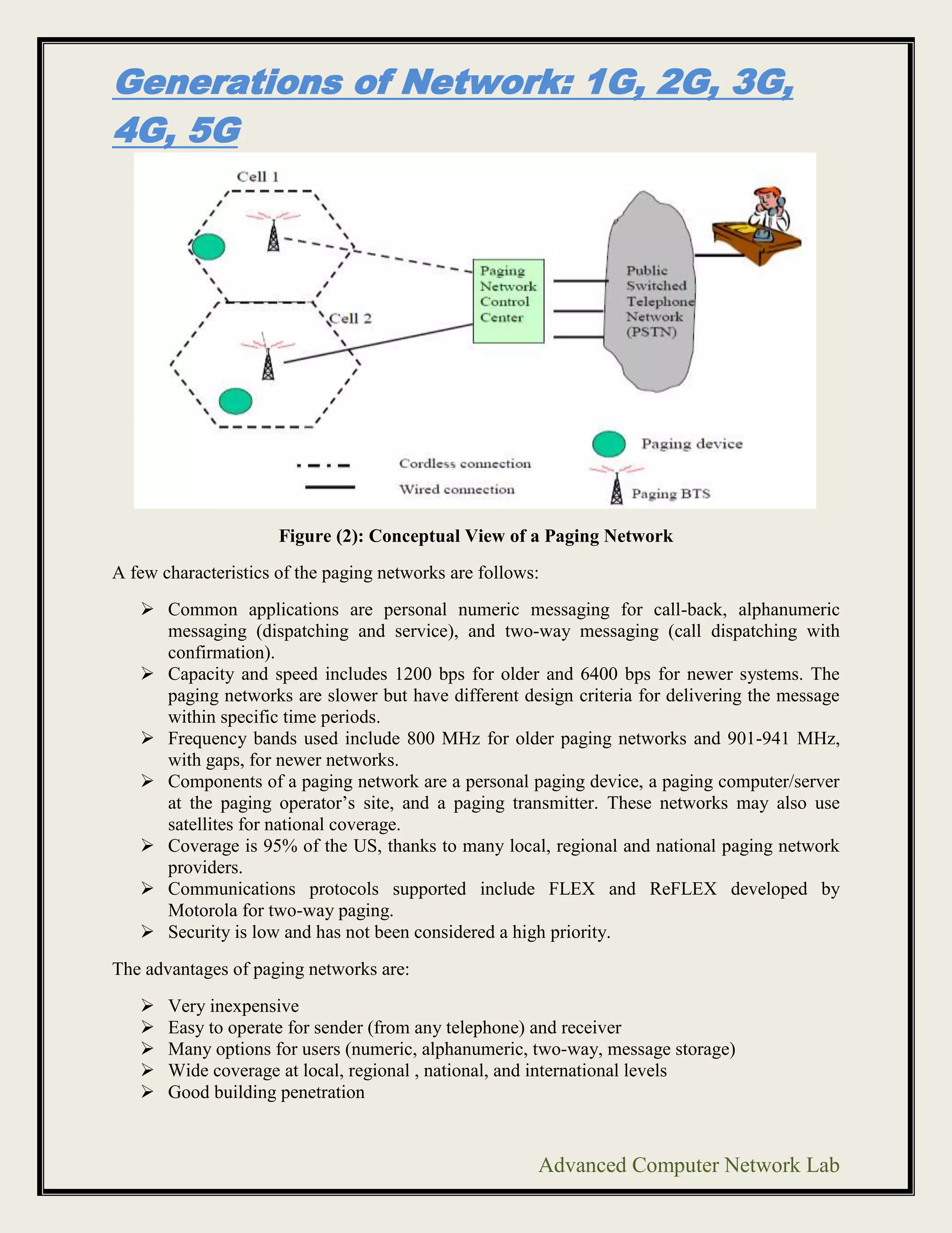 Generations of network 1 g, 2g, 3g, 4g, 5g | DOCX