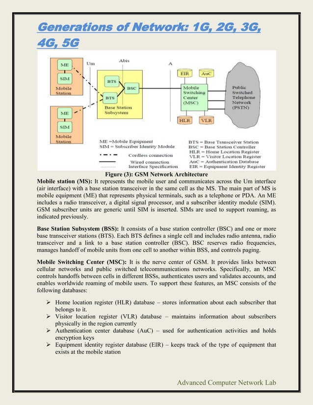 Generations of network 1 g, 2g, 3g, 4g, 5g | DOCX