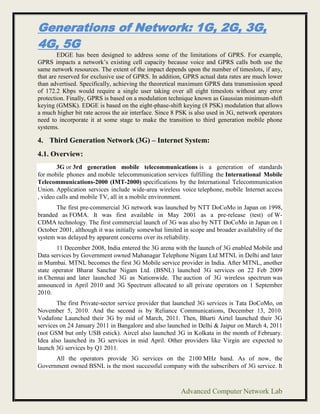 Generations of network 1 g, 2g, 3g, 4g, 5g | DOCX
