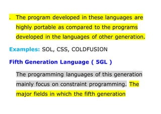Generations of programming language | DOCX