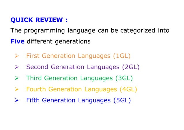 Generations of programming language | DOCX