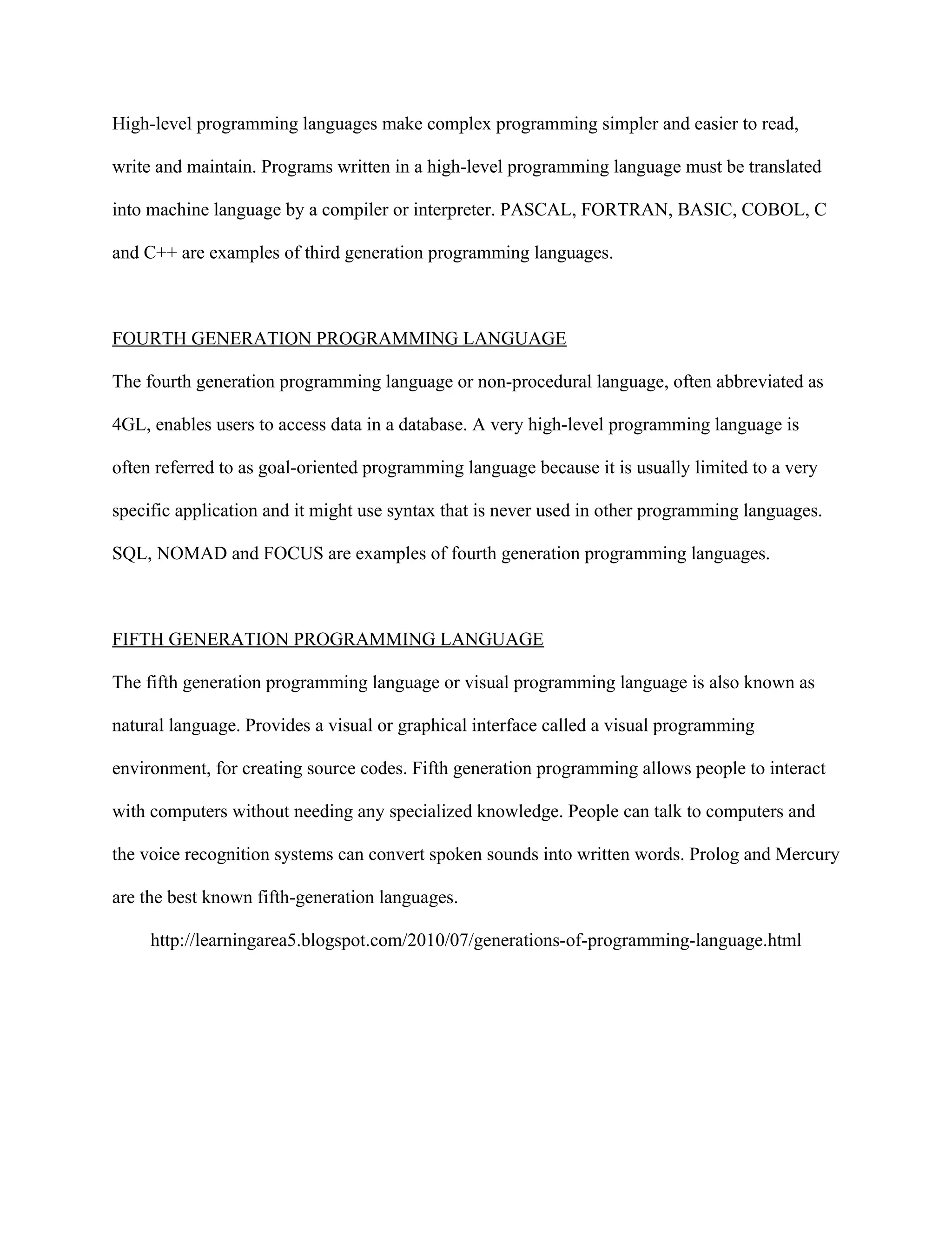 Generationsofprogramminglanguagesdocx Free Download