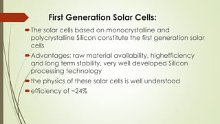 Generations of solar cells | PDF