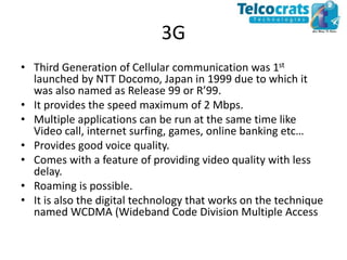 Generations of telecom | PPTX