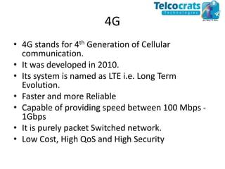 Generations of telecom | PPTX