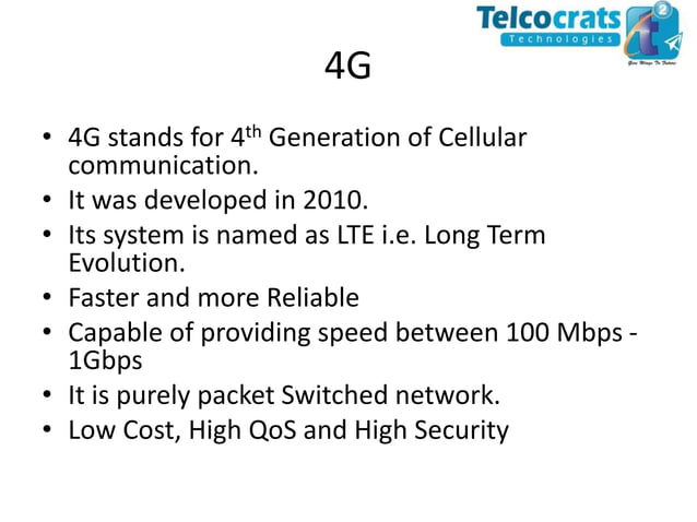 Generations of telecom | PPTX