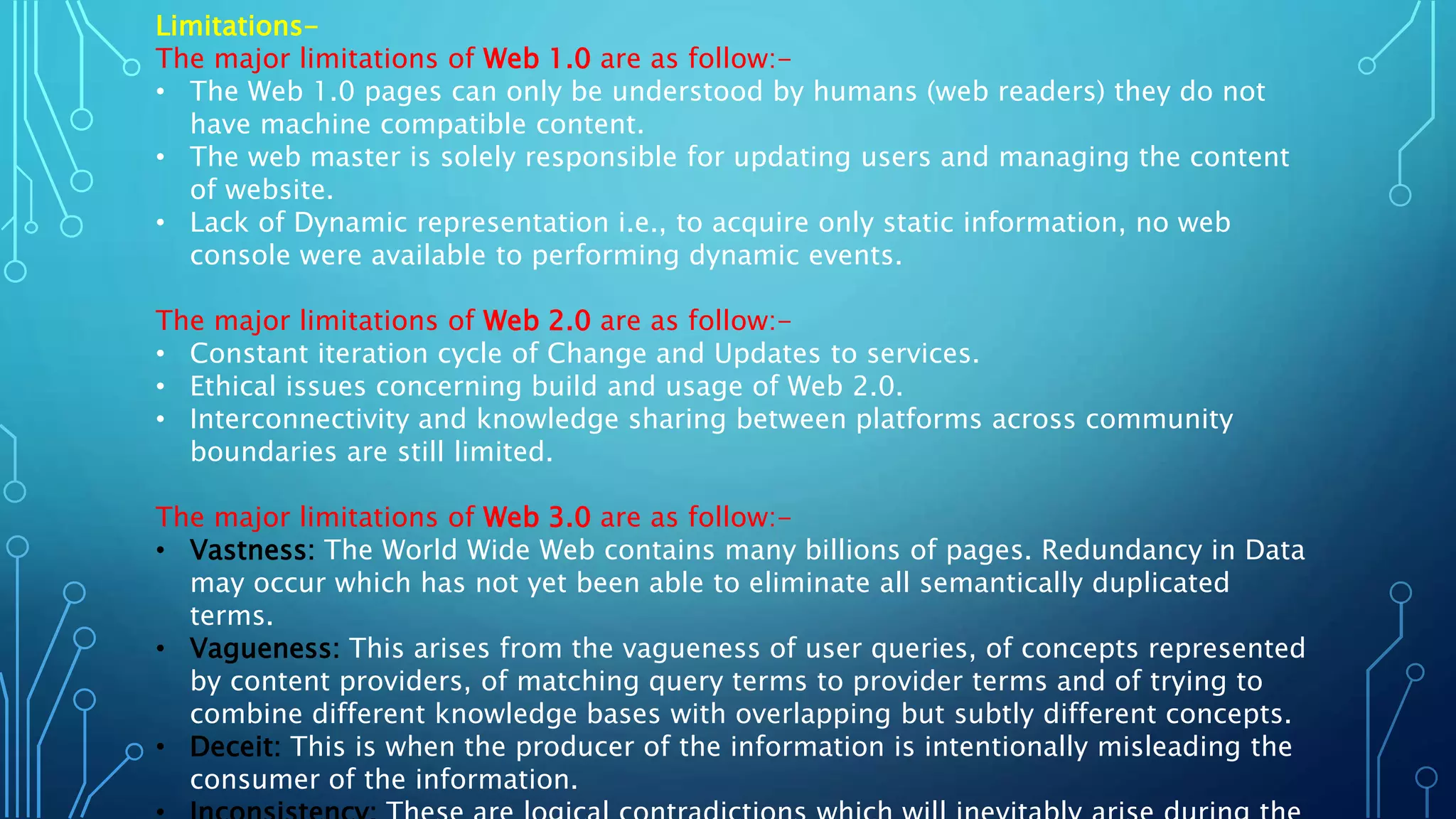 Generations of web 1.0, 2.0 and 3.0 | PPTX