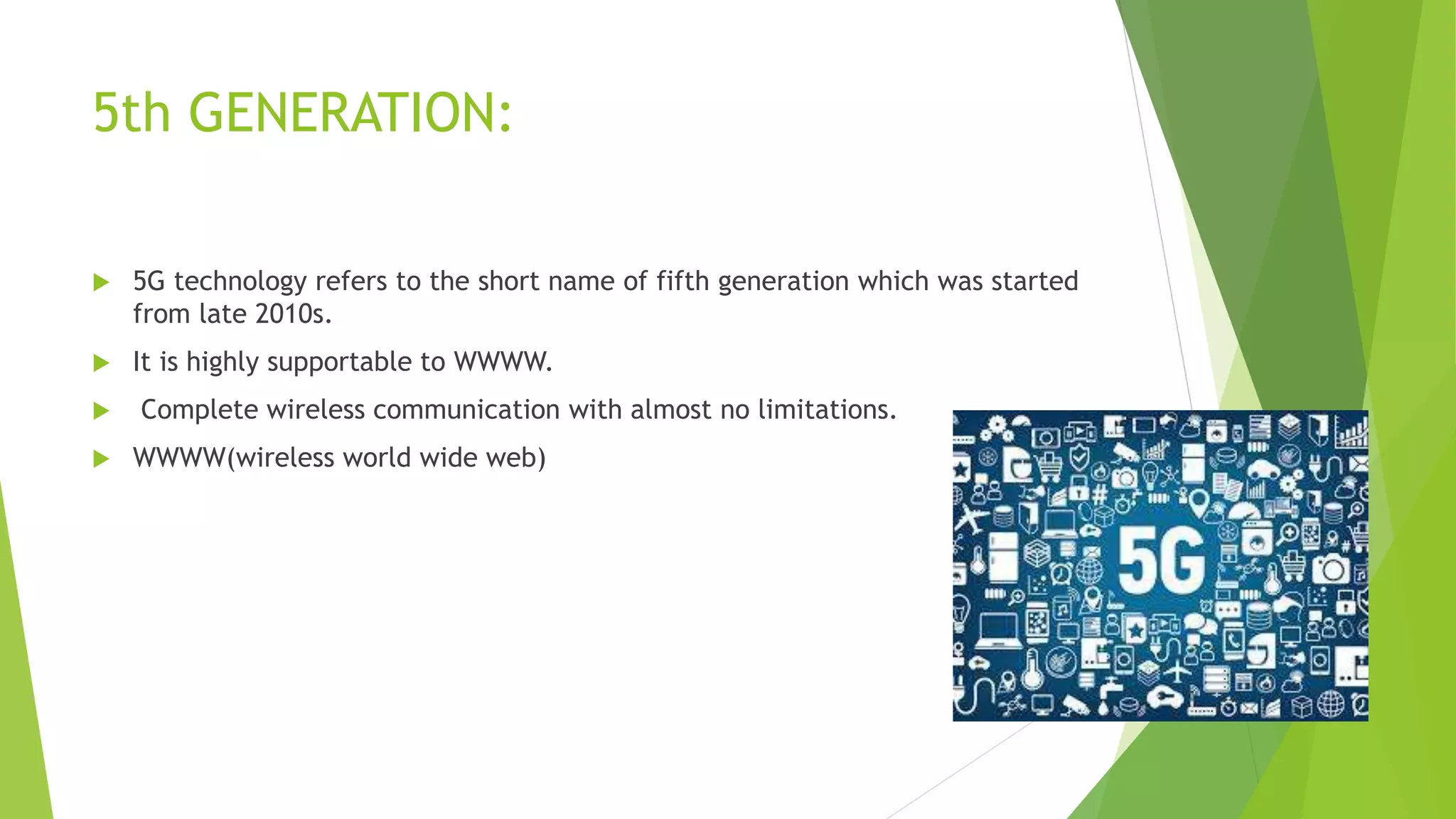 Generations of wireless technologies | PPTX