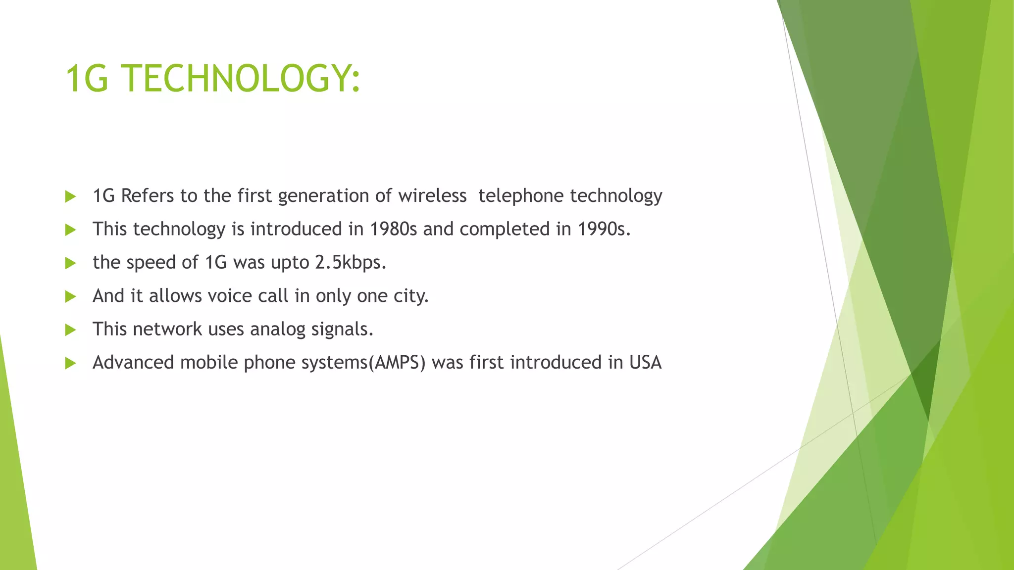 Generations of wireless technologies | PPTX