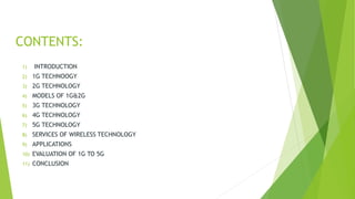 Generations of wireless technologies | PPTX