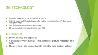 Generations of wireless technologies | PPTX