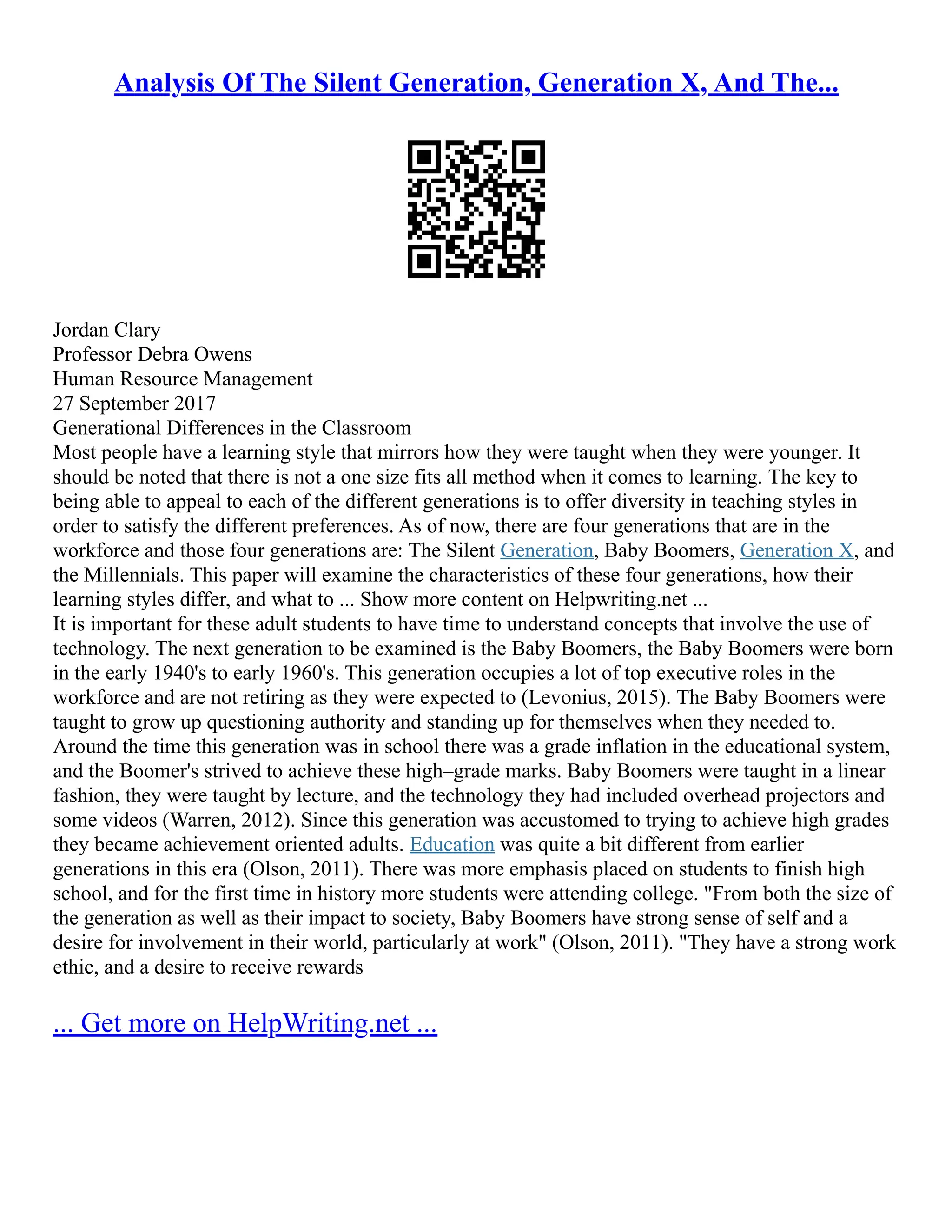 Generation X Stereotypes | PDF