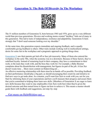Generation X Stereotypes | PDF