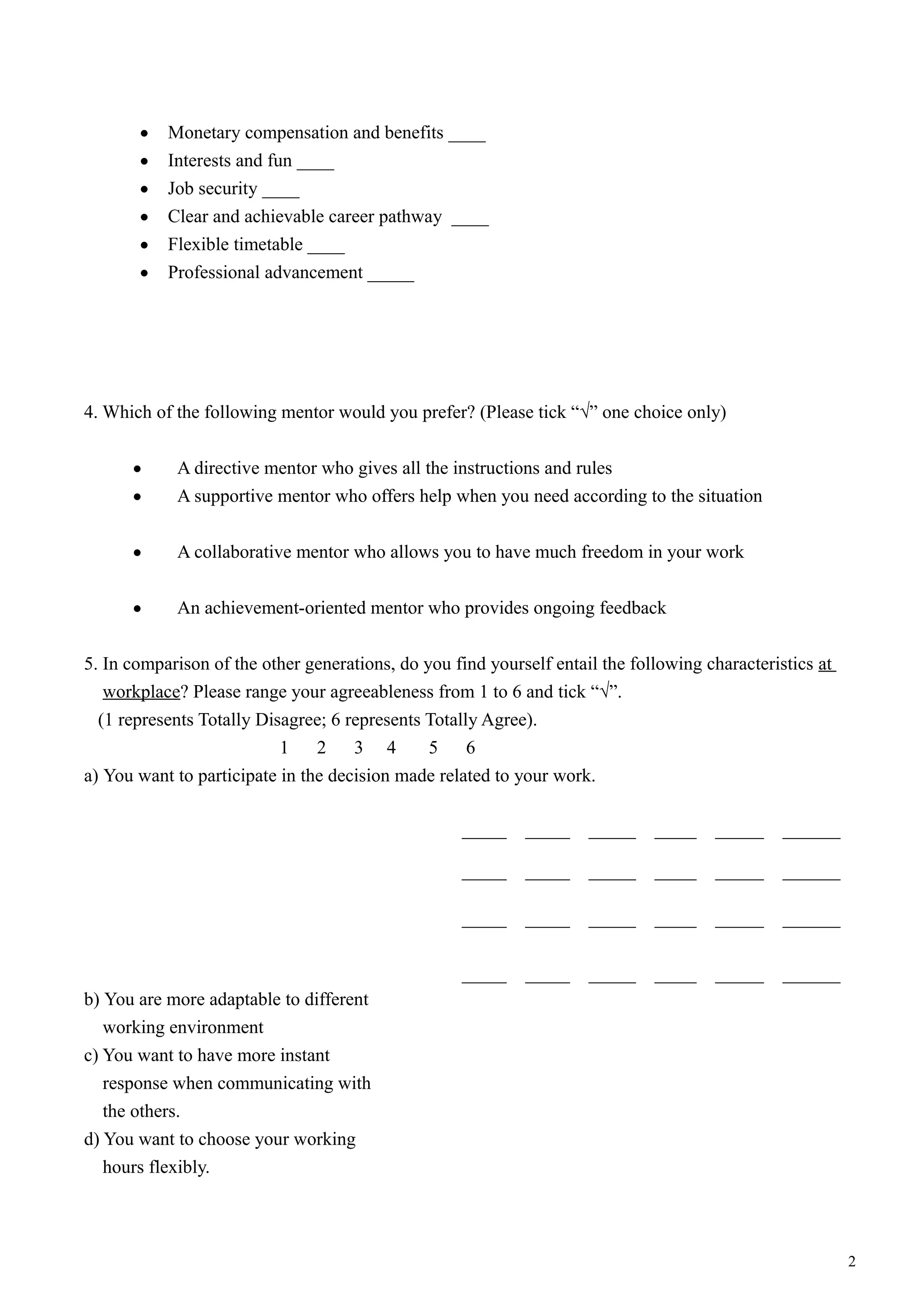 Generation y questionnaire | DOC