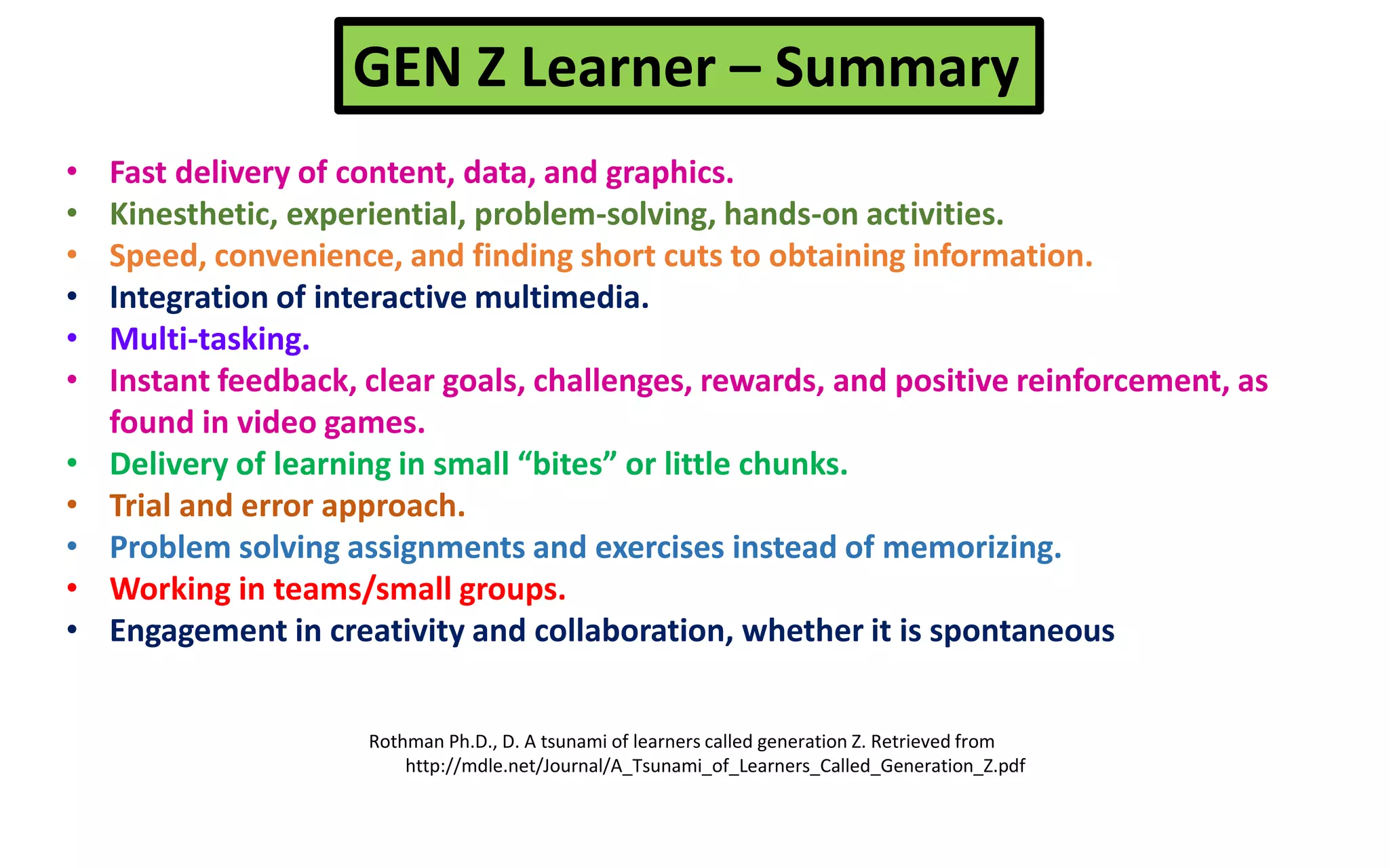 Generation Z - Reaching and Teaching in an Online Environment | PPTX