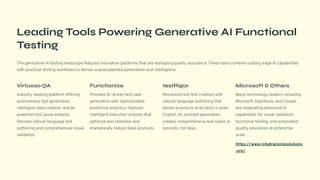 Generative-AI-in-Functional-Testing-Revolutionizing-Quality-Assurance | PDF