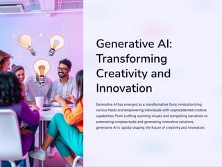 Generative AI: Transforming Creativity and Innovation | PDF