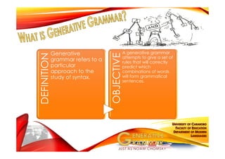 GRAMATICA GENERATIVA - GENERATIVE GRAMMAR | PPT