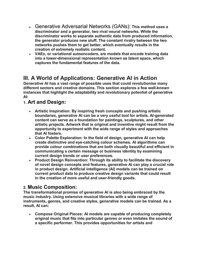 A Brief Introduction and explanation to GENERATIVE AI | DOCX ...
