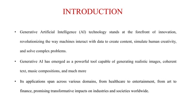 Generative AI or GenAI technology based PPT | PPTX