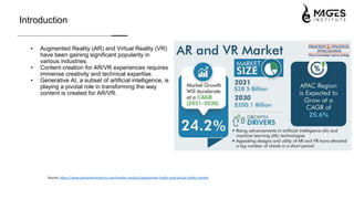 How is Generative AI Revolutionizing Content Creation in AR/VR? | PPTX