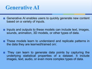 Generative AI and ChatGPT - Scope of AI and advance Generative AI | PPTX