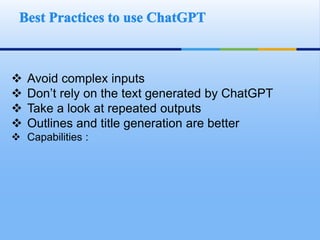 Generative AI and ChatGPT - Scope of AI and advance Generative AI | PPTX